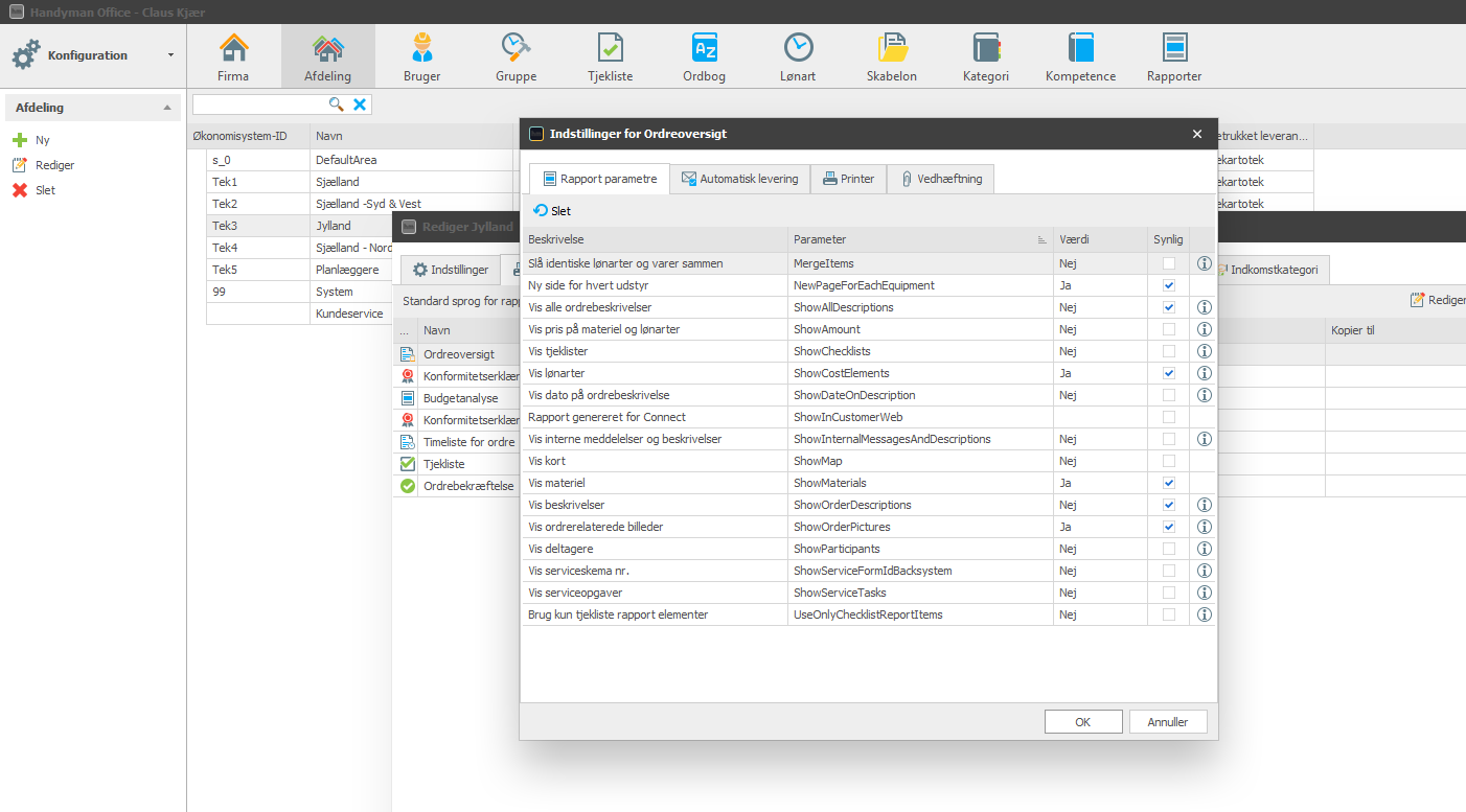 How to change a report – Handyman Support