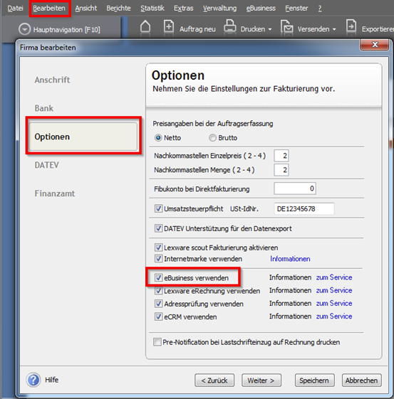 Quick start Lexware interface – Handyman Support